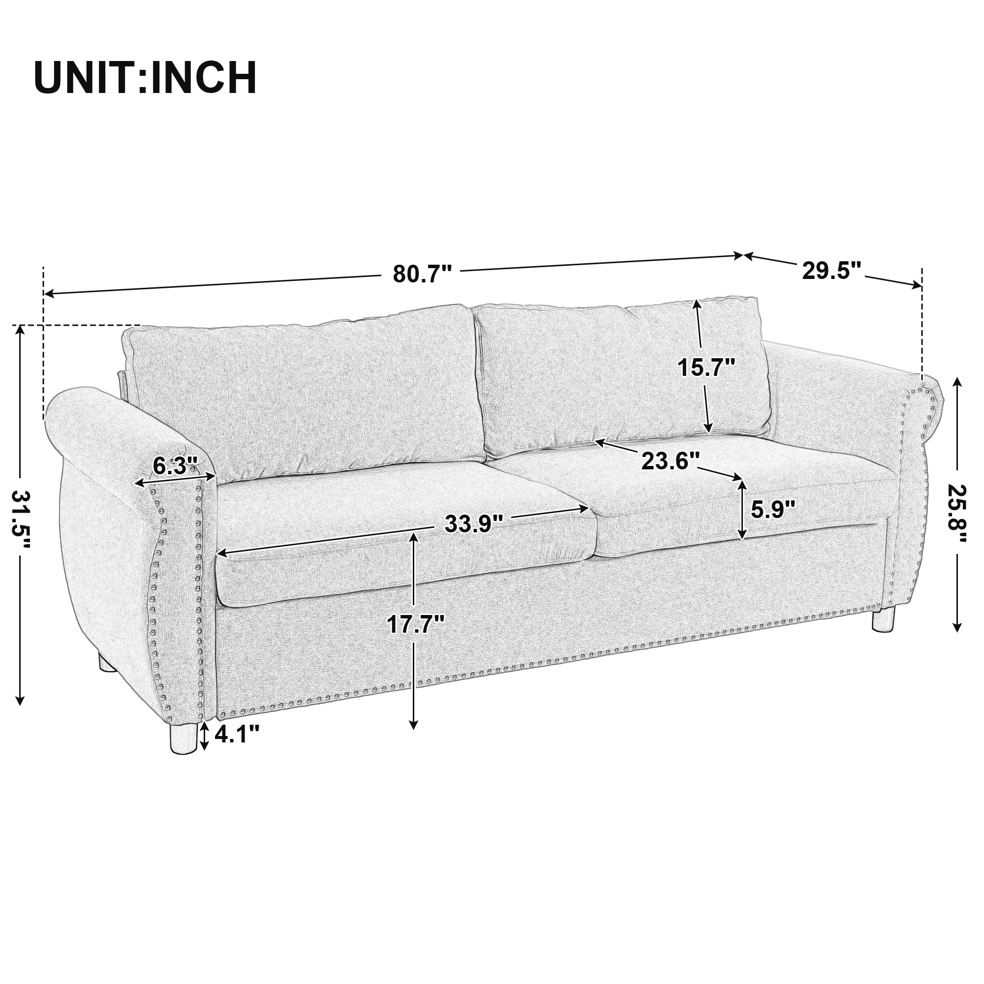 DAMAIFROM Sleeper Sofa Bed, 2 in 1 Pull Out Sofa Couch Bed Loveseat Sleeper with Mattress, 81" Large Convertible Futon Sofa Bed Pullout Couch Bed Sleeper for Living Room Apartment, Grey