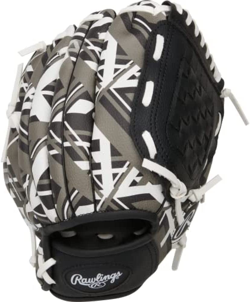 Rawlings Remix Series Youth 9" Tball Glove (Right Hand Throw), 24" Tball Bat & Tball Backpack Bag Set (Black/White/Silver)