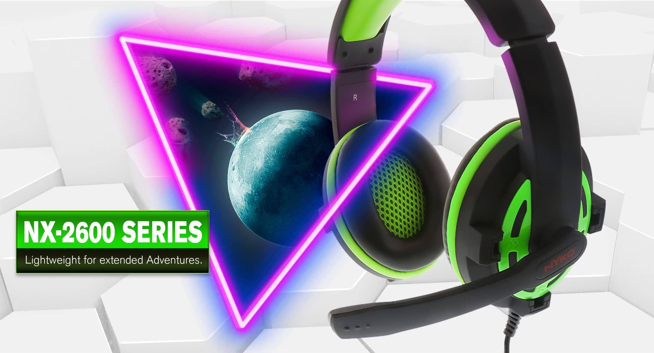 Nyko NX-2600 Wired Headset for Xbox One - Lightweight Headphones w/Adjustable Microphone - Compatible w/Xbox 1, Xbox X|S, Switch, PS4 and PS5 - Xbox One Accessories (Black and Green)