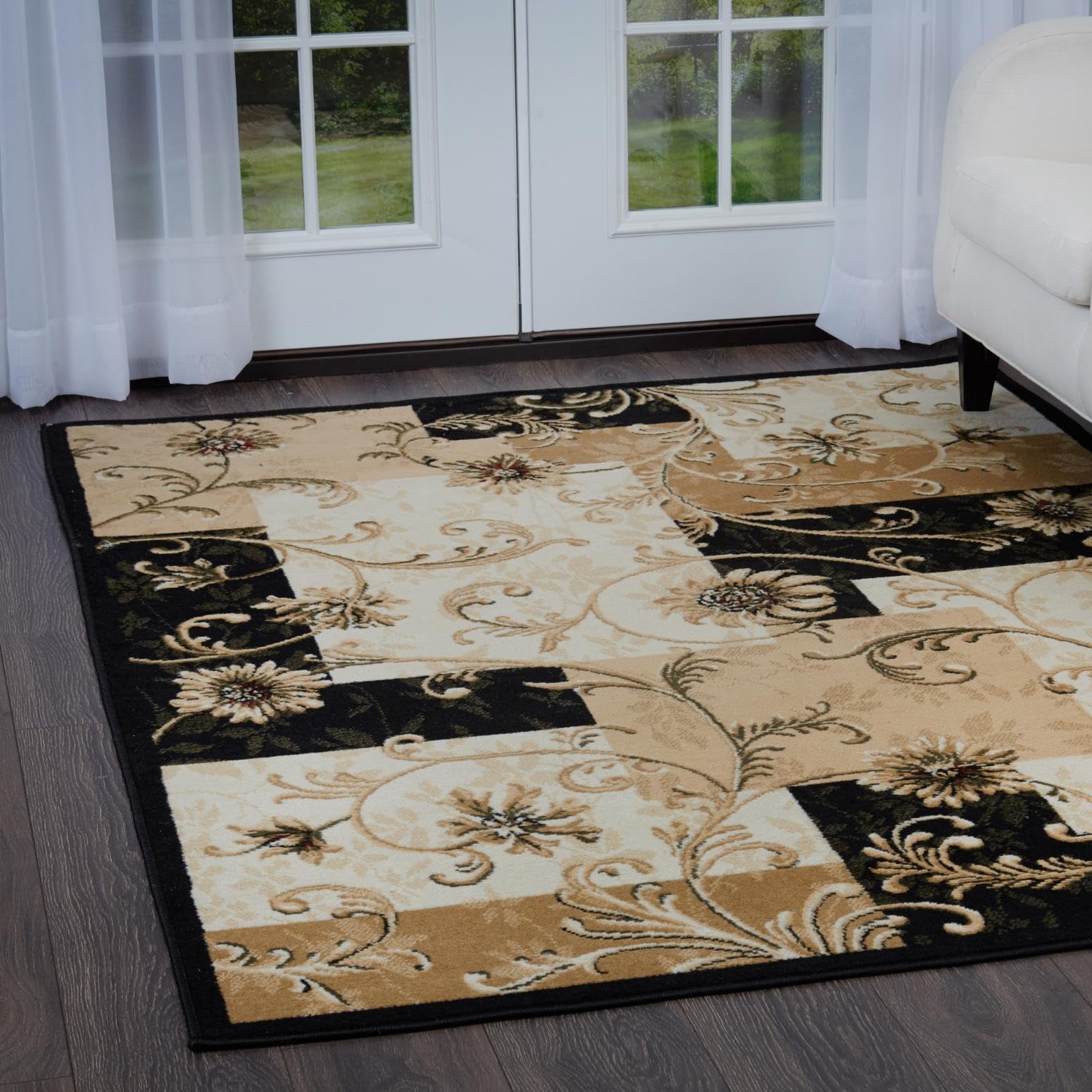 Home Dynamix Optimum Byron Area Rug, 7 ft 8 in x 10 ft 4 in, Black/Beige