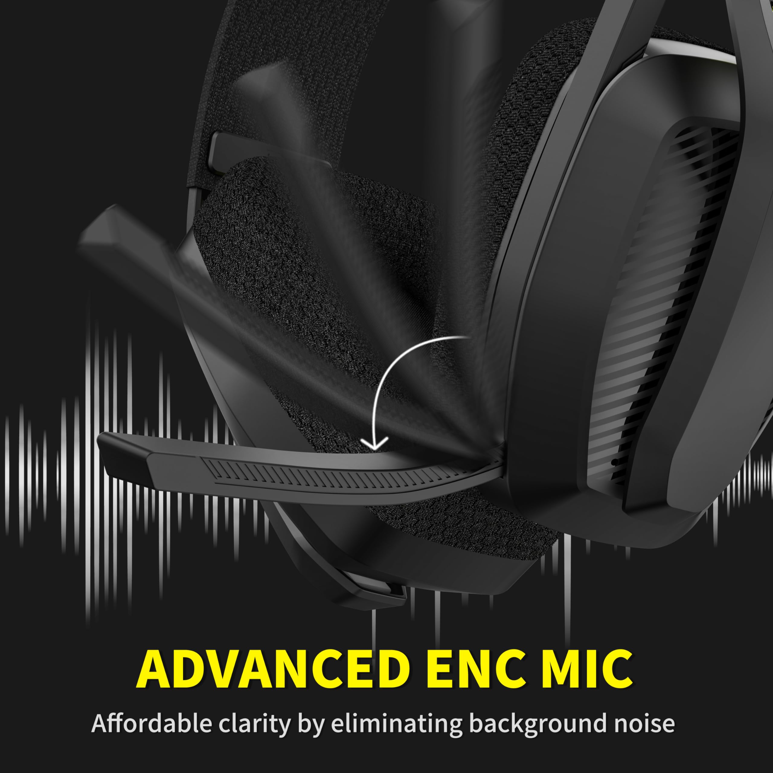 BINNUNE Wireless Gaming Headset with Flip Microphone for PC, PS4, PS5, Playstation 4 5,2.4GHz Wireless Bluetooth USB Gamer Headphones with ENC Mic for Laptop Computer,48H