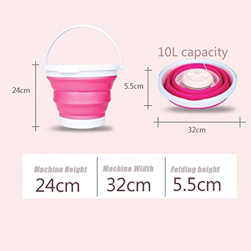 BHVXW 10L Foldable Mini Turbo Washing Household Machine Rotating Washer Charging Laundry Clothes Cleaner for Travel