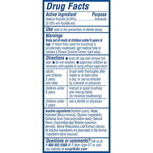 Orajel Kids Paw Patrol Anti-Cavity Fluoride Toothpaste, Natural Fruity Bubble Flavor, 4.2oz Tube