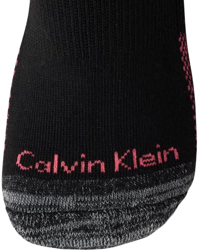 Calvin Klein Women's Low Cut Socks - 6 Pack Performance Cushion Comfort No Show Socks - Breathable Athletic Socks for Women (4-10), Size 4-10, Black Logo