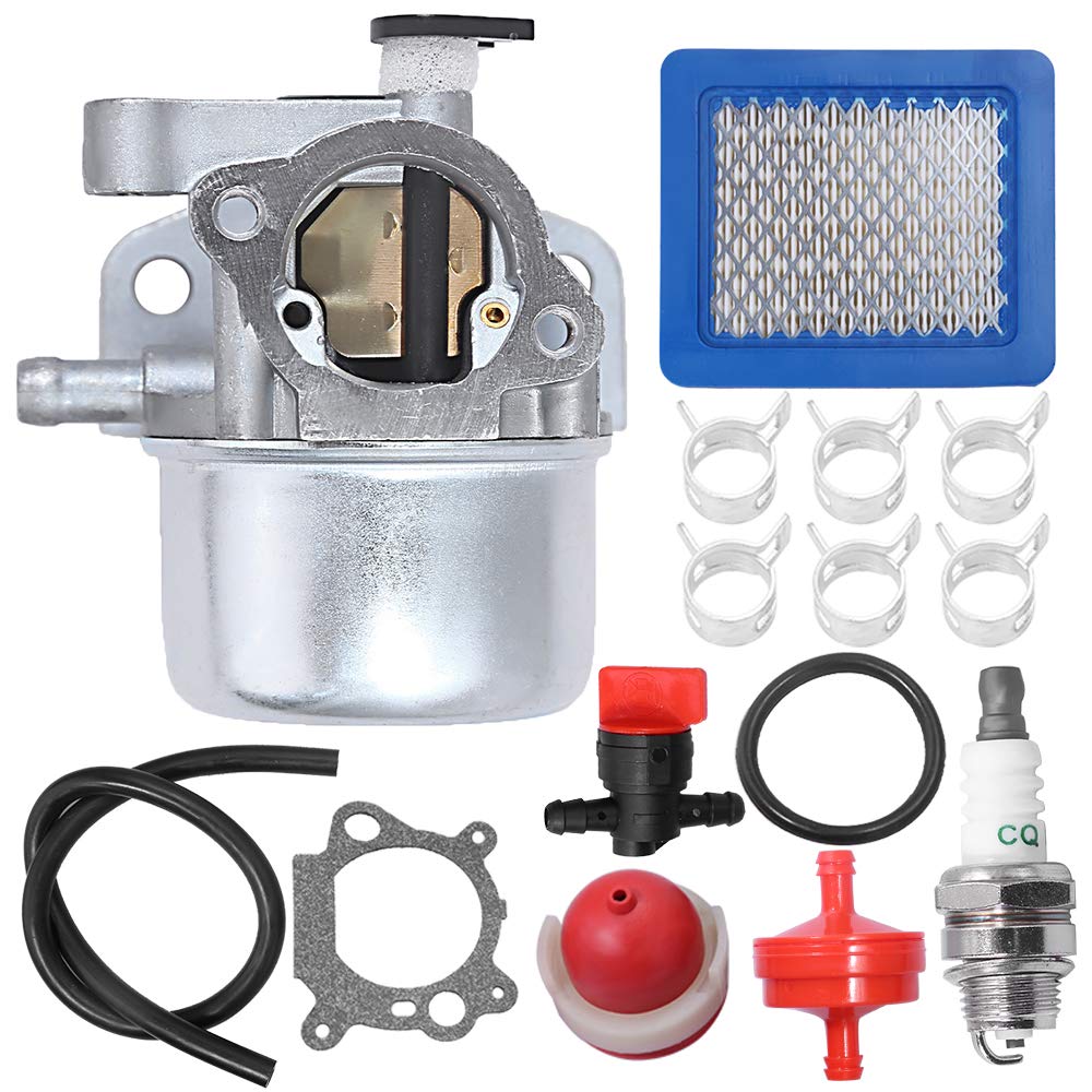 Carburetor with Air Filter Spark Plug Primer Bulb Replacement for BS Lawnmover 799866 790845 799871 796707 794304 12H800 Engine Toro Craftsman Lawn Mower Carb Toro 22" Recycler
