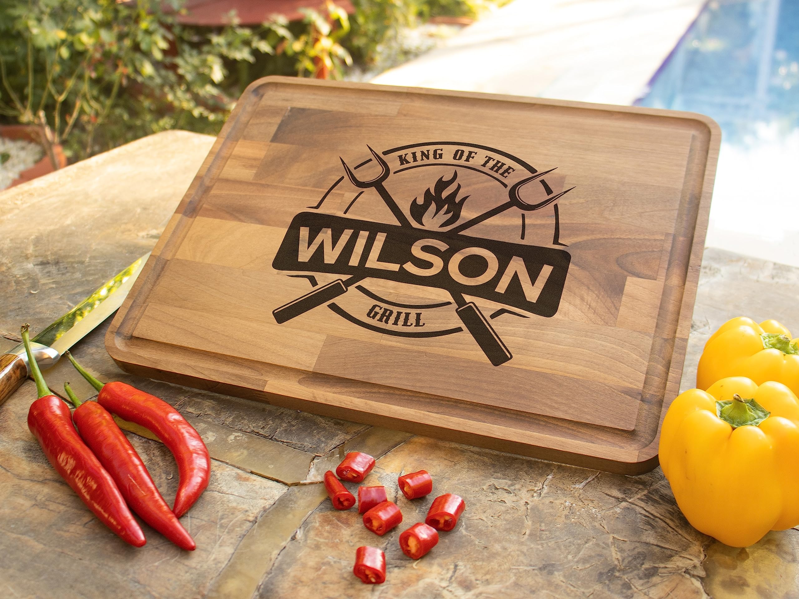 Custom Cutting Board | Personalized Cutting Board | Personalized Bbq Board | Personalized Cheese Board | Engraved Cutting Board | Wedding Cutting Board (Without Handle)