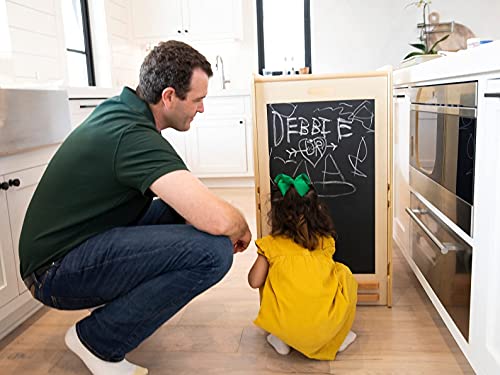 CASSAROKIDS Waldorf Climbing Play Tower with Slide and Chalkboard - Connects to Climbing Triangles
