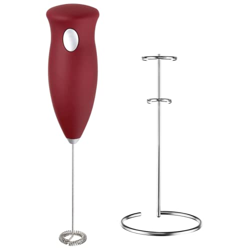 Neoikos Milk Frother Handheld Foam Maker for Cappuccino, Frappe, Matcha. Lattes, Whisk Drink Mixer for Coffee... (brown)