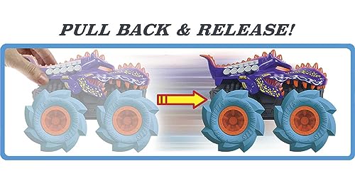 Hot Wheels Monster Trucks Twisted Tredz Creature Themed 1:43 Scale Flywheel Friction Motor Assorted Stylized Giant Wheels Power Over Terrain and Obstacles for Crashing and Smashing Action Kids