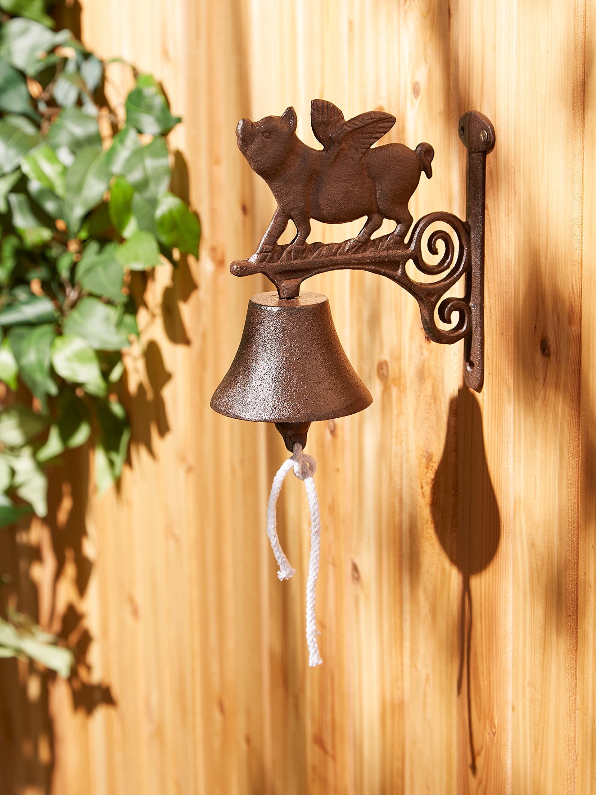 Pig With Wings Cast Iron Bell, 6.69x3.82x7.87"