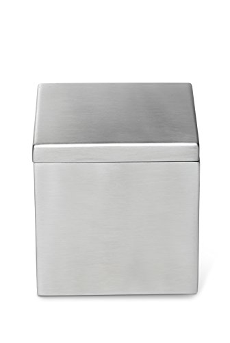 Roselli Trading Company Modern Bath Collection Canister, Satin Chromium Stainless Steel