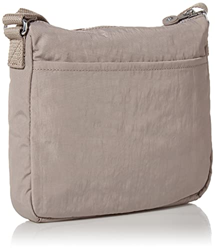 Kipling womens WomenÂ’s Sebastian Bag, Super Light, Durable Messenger Bag, Nylon Shoulder Crossbody Bag, Grey Gris, 9 L x 8.5 H 1.75 D US