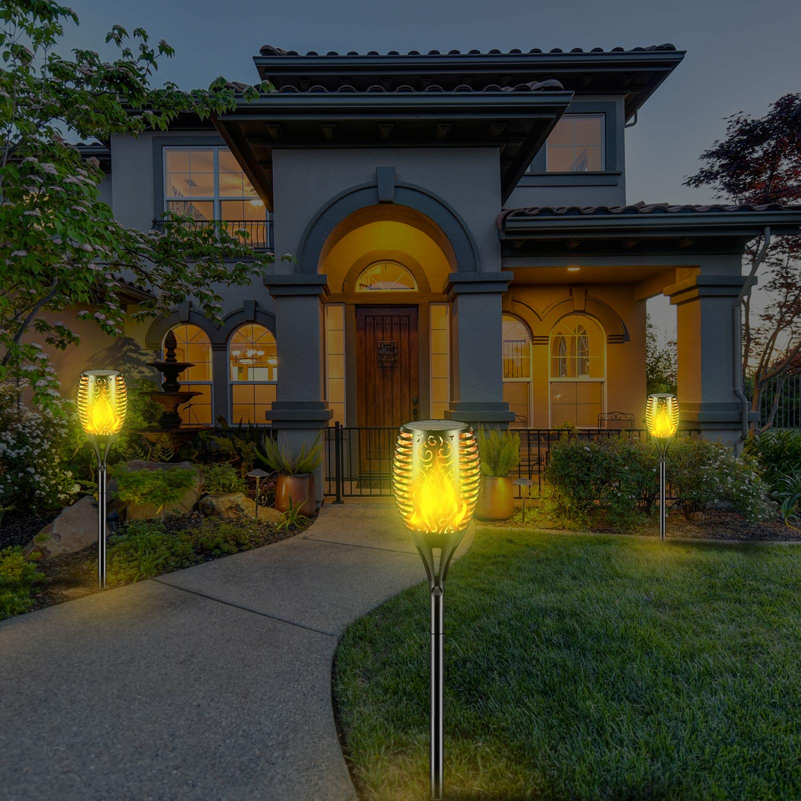 Ubrand Solar Torch Light Waterproof 96Led Outdoor Landscape Light,Solar Flame Garden Patio Torch-4