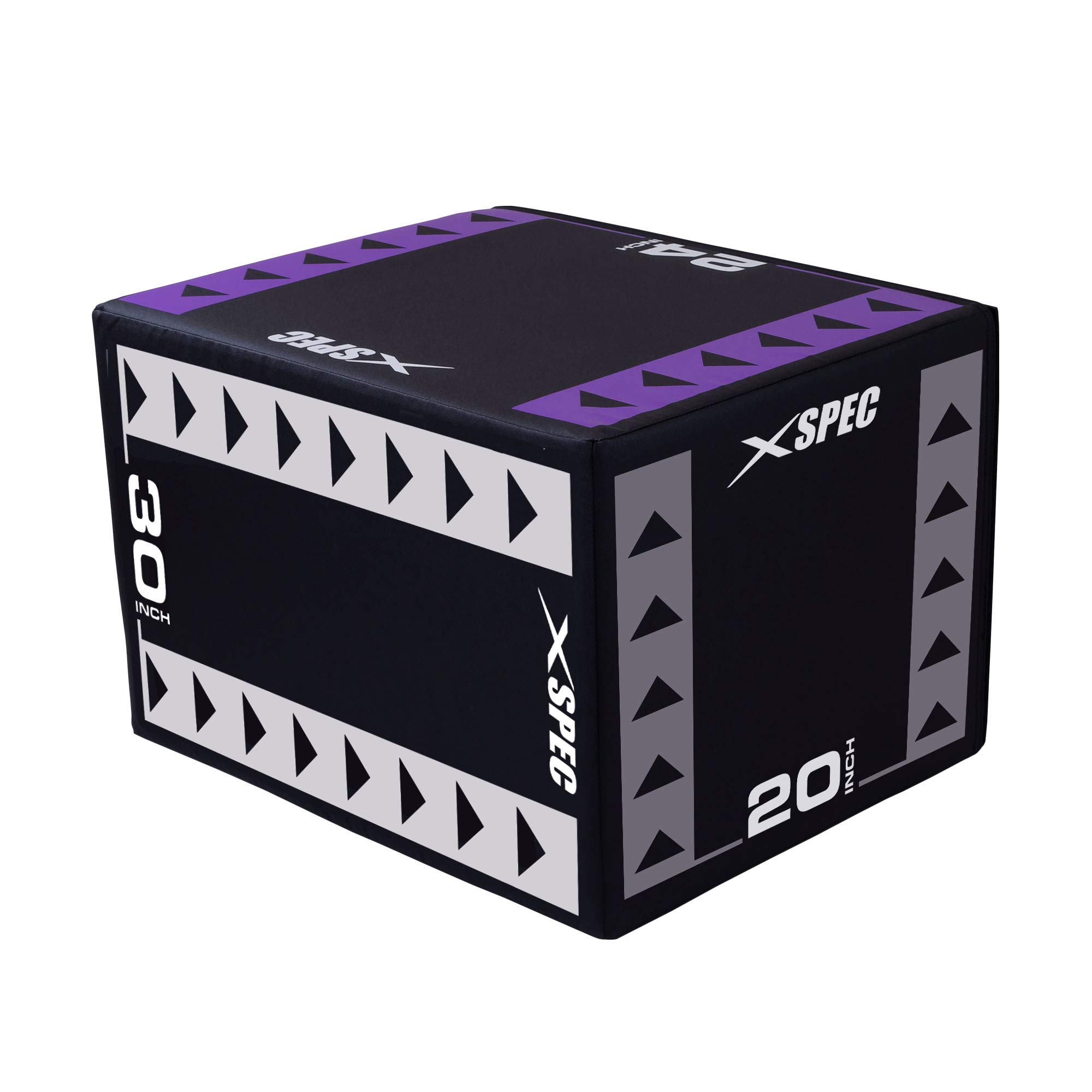 Xspec 3 in 1 Foam Plyometric Jump Box for Fitness Exercise, 30" x 24" x 20", Jump Training Fitness Workout Exercise Platform