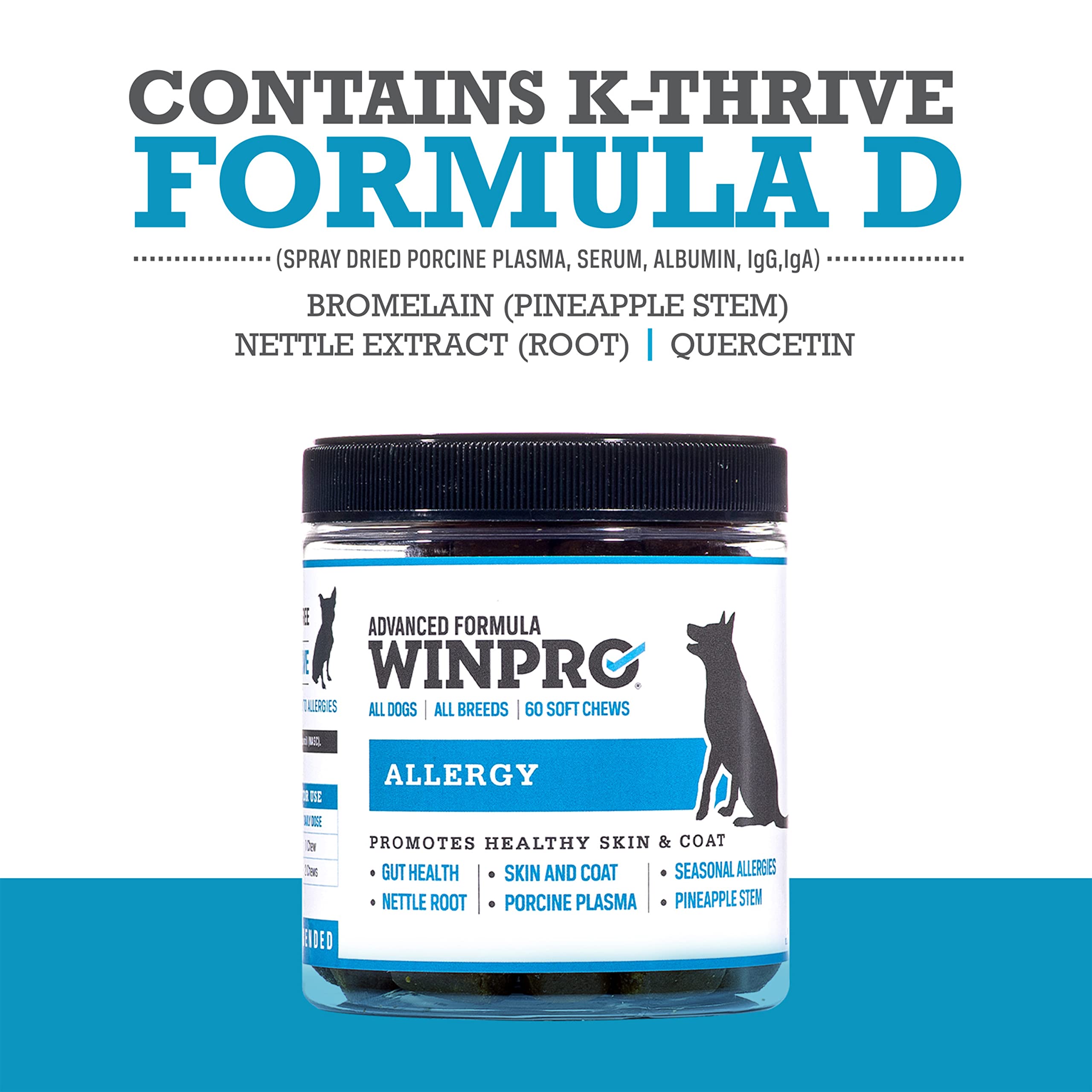 WINPRO All-Natural Allergy Relief and Gut Health Bundle, 120 Chews, Plasma Powered Grain Free Soft Chews Providing Relief from Itchy, Irritated Skin, Digestive Health and Immunity