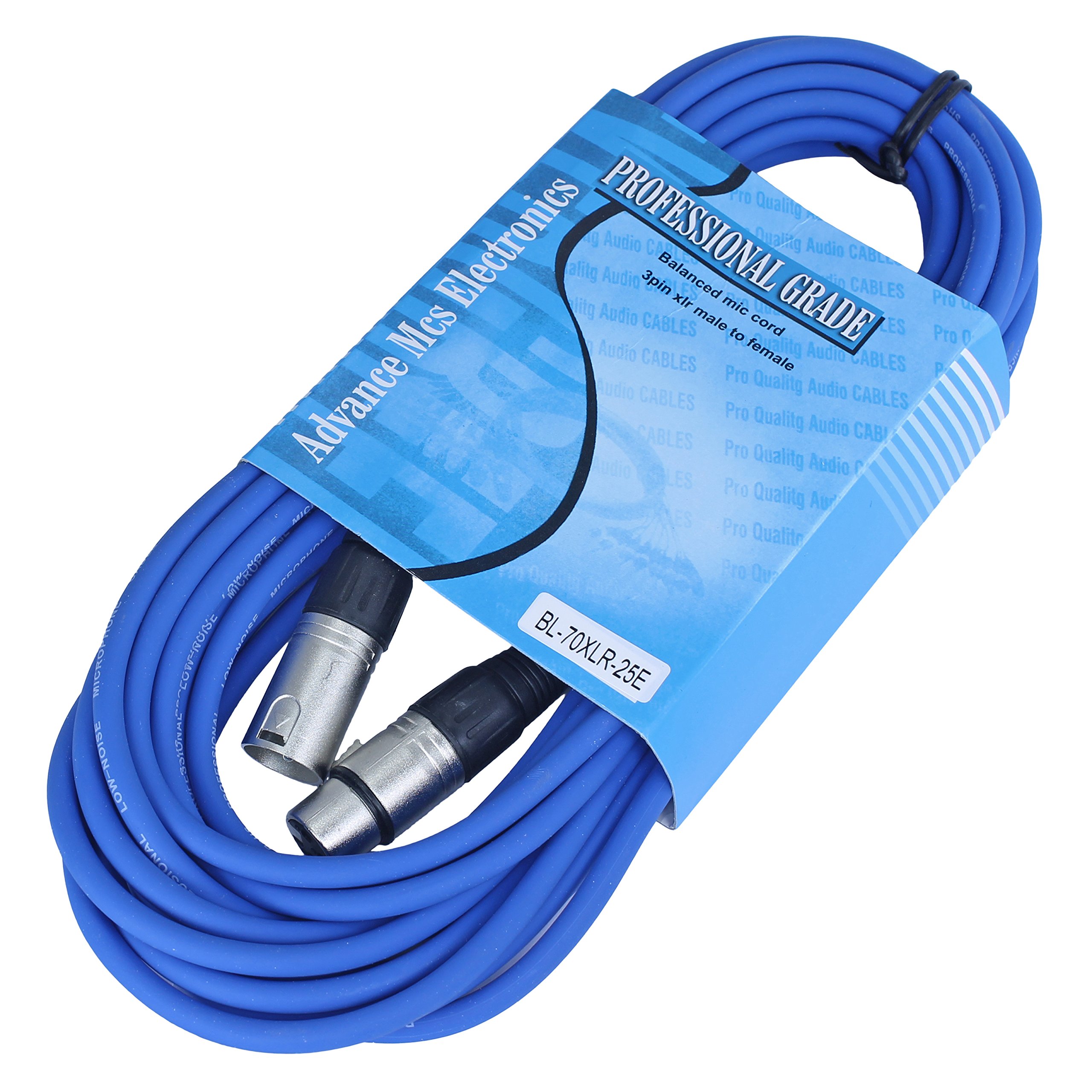 MCSPROAUDIO 20 Foot Male to Female XLR Microphone Cable (Blue)