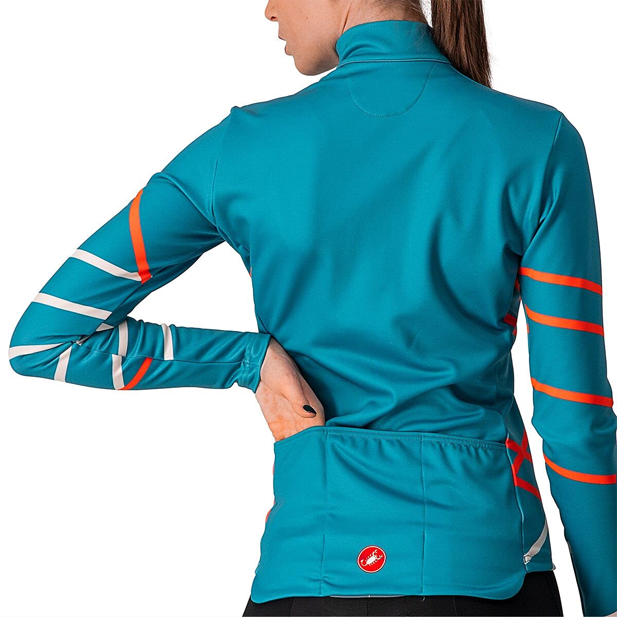 Castelli Women's Long Sleeve Diagonal Jersey (Light Black, Large)