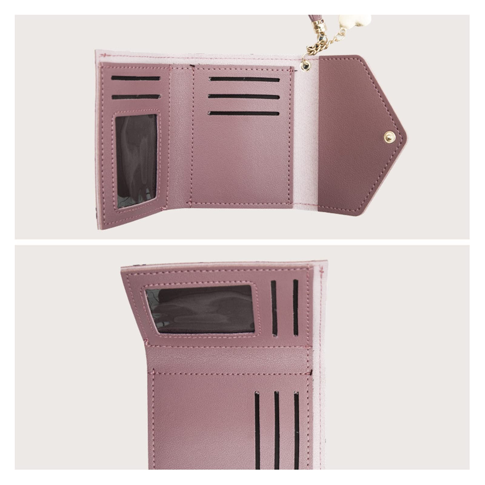 Card Holder Slim Wallet Eco-friendly Foldable Faux Leather Cash Card Holder Purse for Shopping Wallet,Light Green
