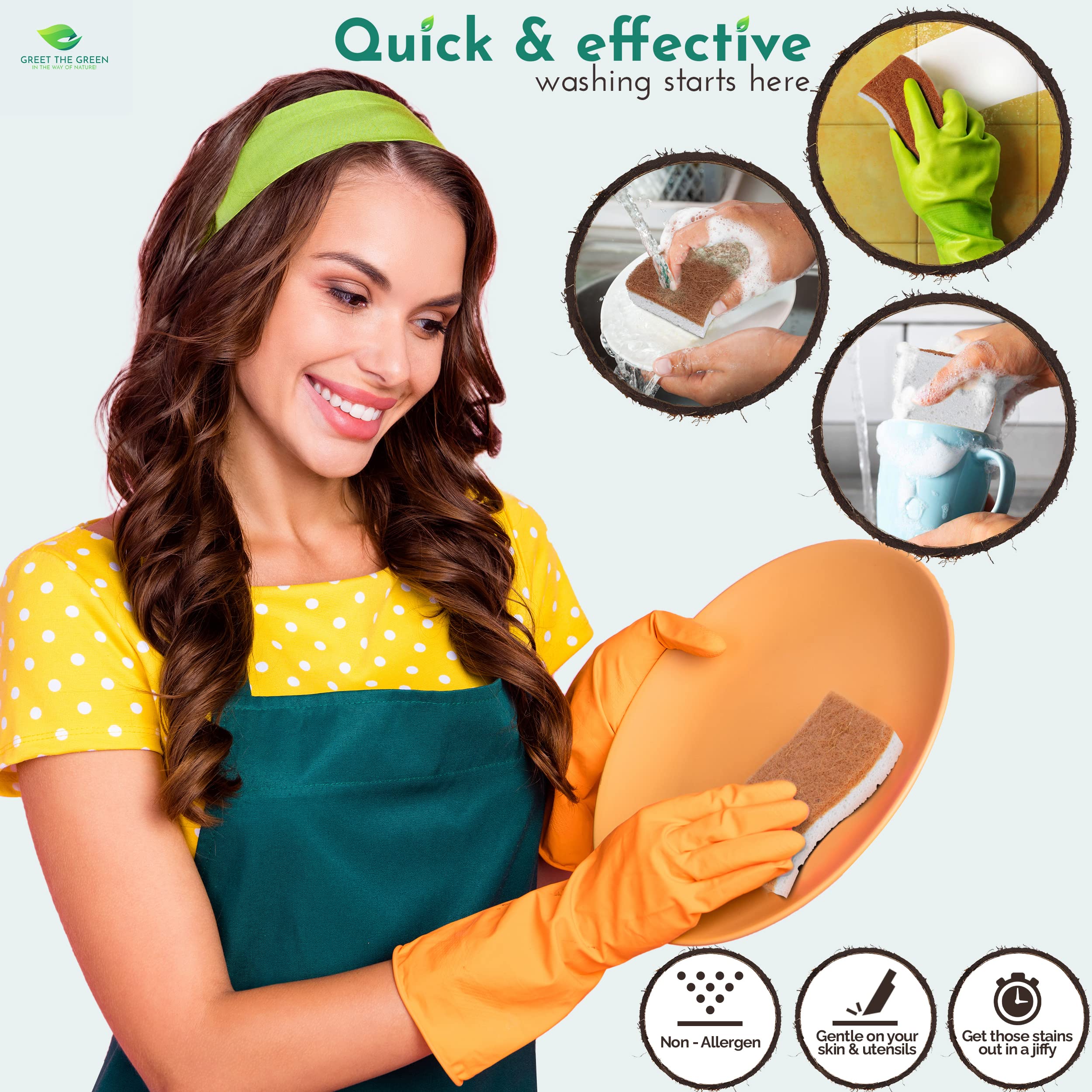 Biodegradable Sponges 12 Pack of Sponges Kitchen Natural Sponges for Dishes Natural Sponge - Dish Sponge Eco Friendly Sponges Natural Kitchen Sponge