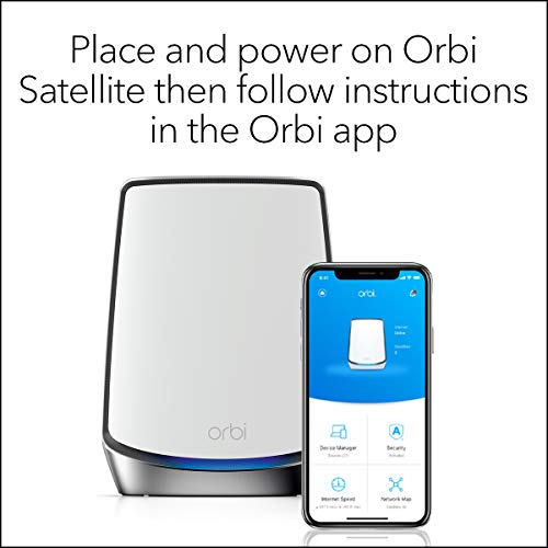 NETGEAR Orbi Whole Home Tri-band Mesh WiFi 6 Add-on Satellite (RBS850) β Works with Your Orbi WiFi 6 System Adds up to 2,500 sq. ft. Coverage AX6000 (Up to 6Gbps)