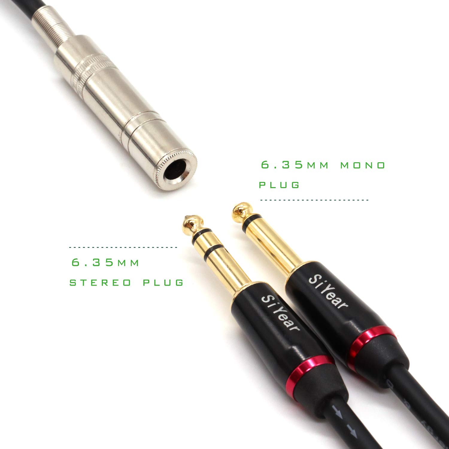 SiYear 6.35 mm 1/4" Female to XLR Male Adapter Cable,Quarter inch TS/TRS to XLR 3 Pin Interconnect Cable (10Feet)