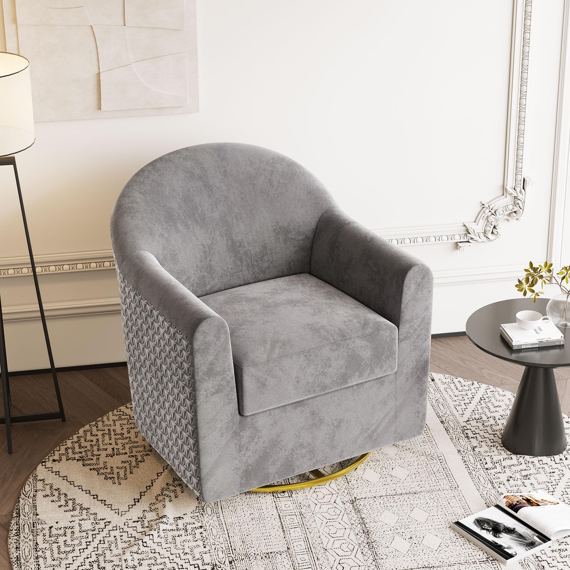 DWVO Single Sofa Bed, Modern Fabric Upholstered Sofa Chair for Living Room Home Office, Grey