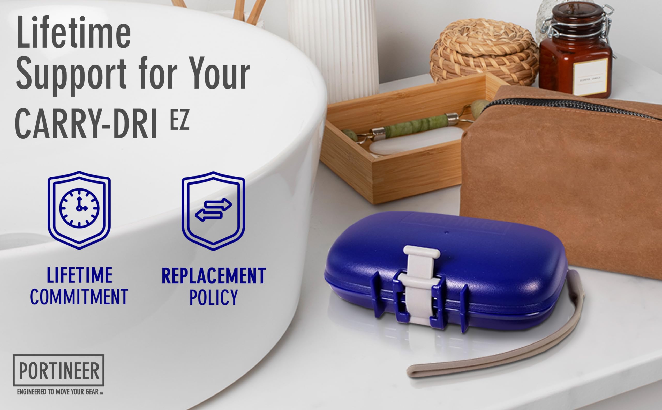 Carry-Dri EZ Travel Bar Soap Container & Dish - Dries with Patented Air Vents - Durable Leakproof Soap Holder - Compact Soap Bar Case - Ultimate Portable Soap Box for Traveling - Blue-Red