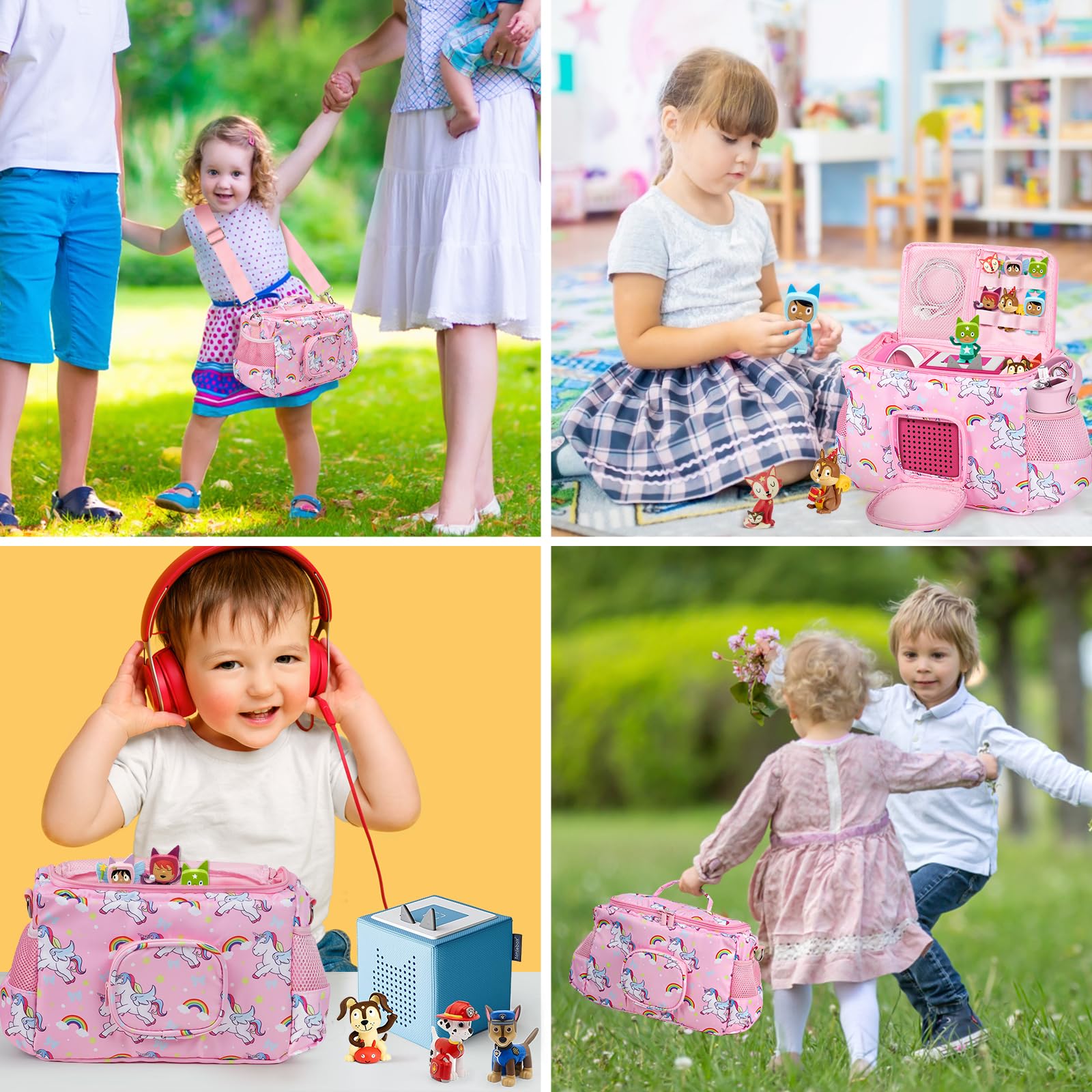 Carrying Case Compatible with Tonies Kids Audio Player Starter Set and Tonies Figures Characters, Carrying Box for Boy Girl, for Audio Player (Purple)