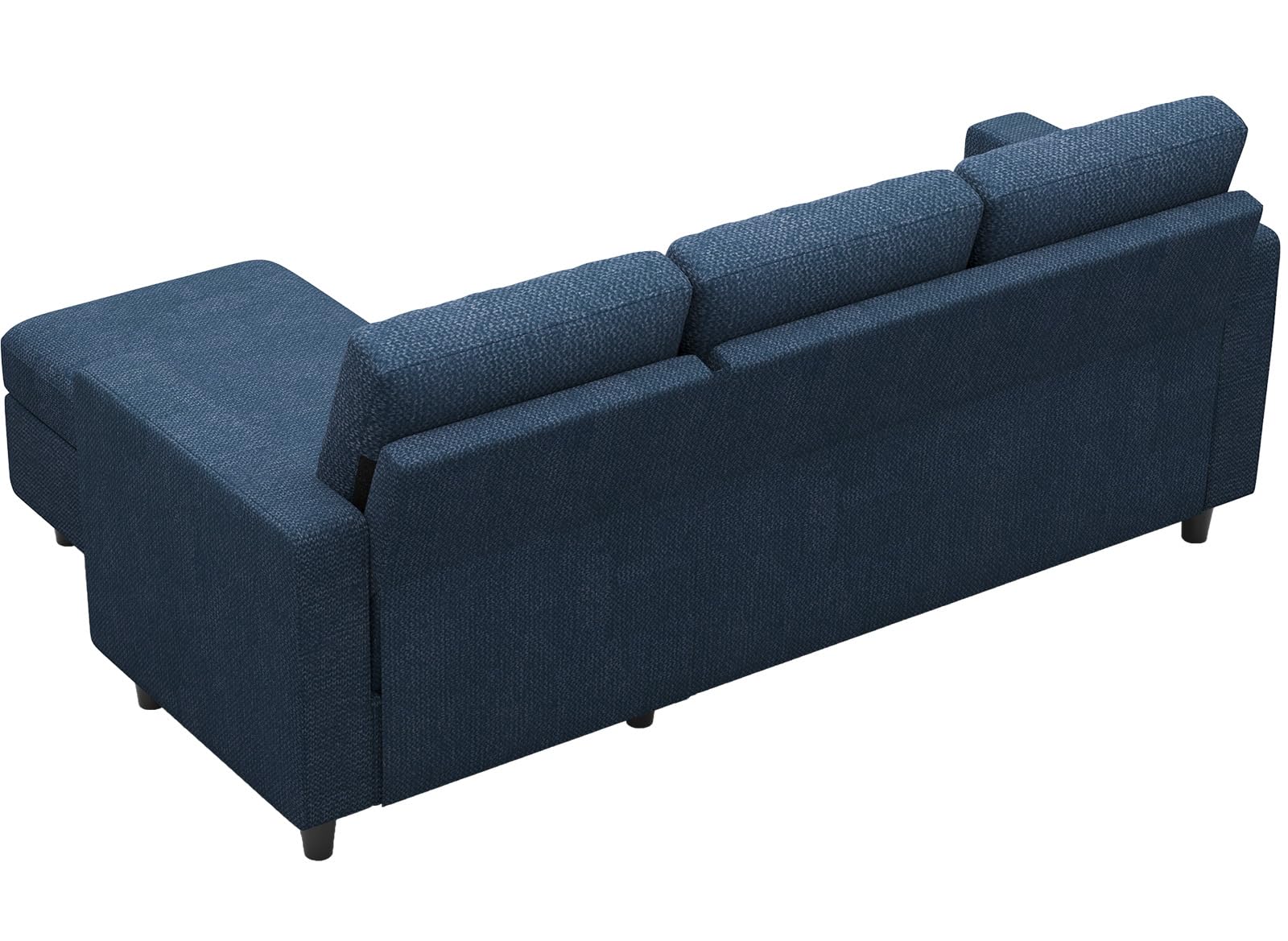 Belffin Convertible Sectional Sofa, L Shaped Modern Couch, Small Couch with Reversible Chaise for Living Room and Small Space, Navy Blue