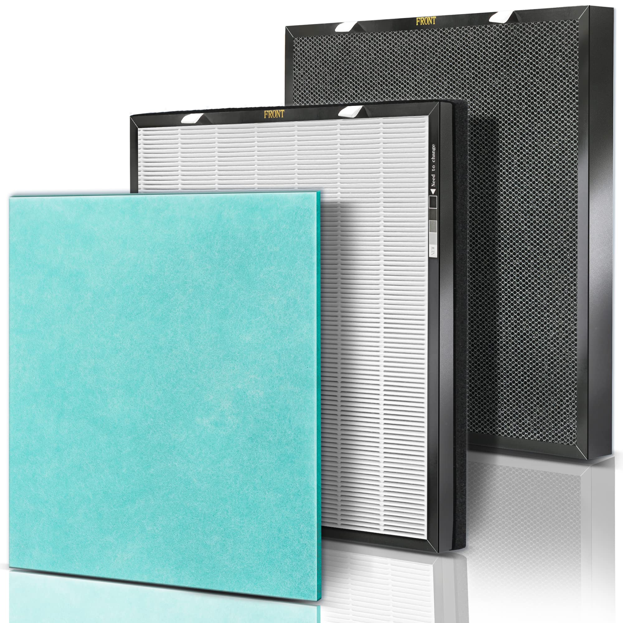 RFM80 Replacement Filter Kit Compatible with Oransi Filter Repalcement Model Max OVHM80 Part RFM80 for Home, 1X H13 True HEPA Filter 1X High-EfficientActivated Carbon and 1X Pre-Filter, Remove Odor