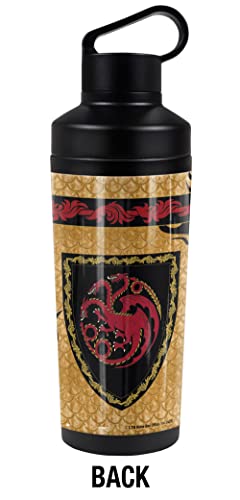 House of The Dragon OFFICIAL Scale Emblem 18 oz Insulated Water Bottle, Leak Resistant, Vacuum Insulated Stainless Steel with 2-in-1 Loop Cap