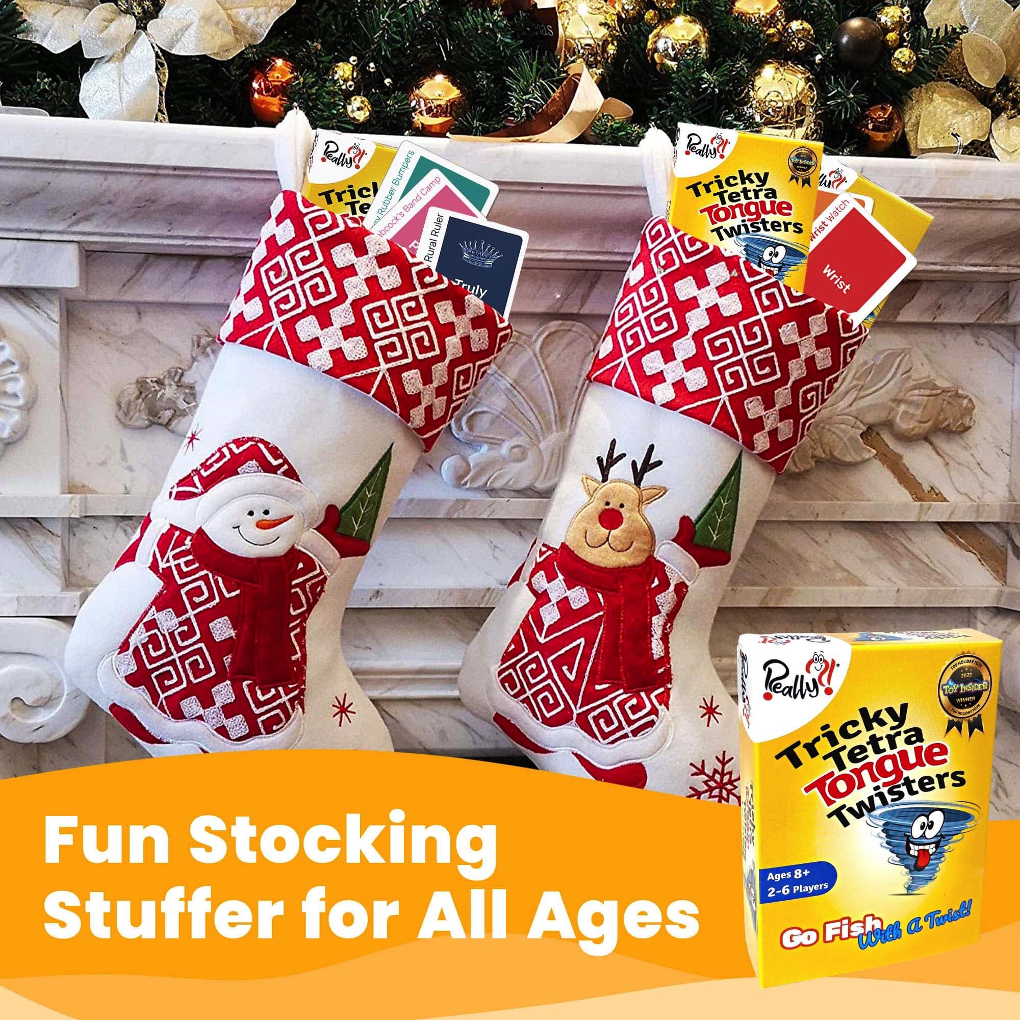 Really?! Tricky Tetra Tongue Twisters - Go Fish with A Twist, Hilarious Family Party Speech & Memory Card Game, Ages 8+