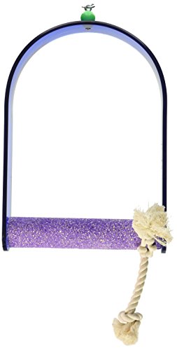 Penn-Plax Bird Life Cement & Acrylic Swing – Great for Parrots, Macaws, Cockatoos, African Greys, and Other Large Birds – Large – Assorted Colors, 10.5" x 15" (BA273)