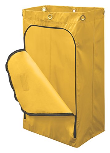 Rubbermaid Commercial Products-1966719 Cleaning Cart Bag, 24 Gallon, Yellow, Collecting Refuse or Laundry Items, Janitorial and Housekeeping Carts, Zippered Front