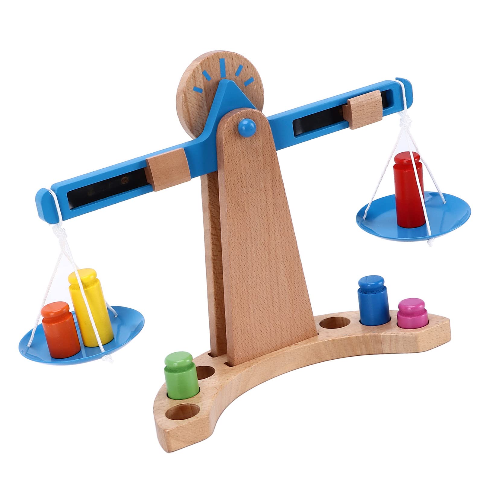 Pinsofy Weighing Scale Toy, Teaching Aid Math Teaching Balance Scales Toy Educational with Tray for Children for School