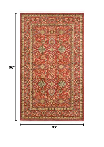 Rugs.com Chelsea Collection Rug β 5' x 8' Red Medium Rug Perfect for Bedrooms, Dining Rooms, Living Rooms