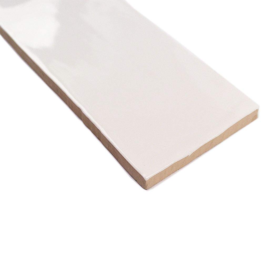 Catalina 3 in. x 12 in. Bianco Polished Ceramic Backsplash, Kitchen, Bathroom, Subway Wall Tile (44 Pieces 10.76 Sq. Ft. / Case)