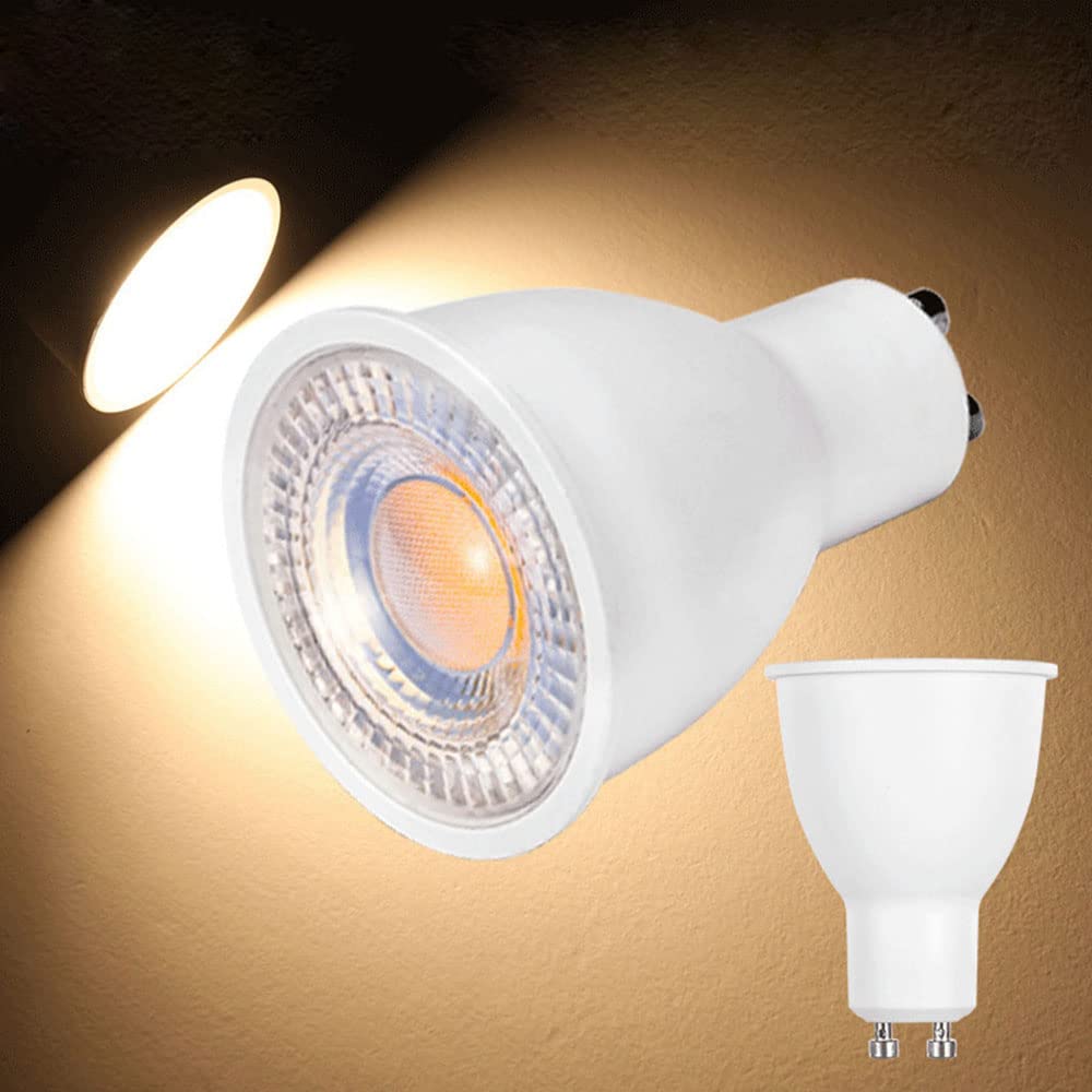 Edearkar GU10 LED Light Bulbs, 10W (100W Halogen Equivalent), 1000 Lumens, Non-Dimmable, 3000K Warm White, LED Bulbs for Recessed Track Lighting, AC90-265V, 60° Beam Angle, GU10 Base, Pack of 6