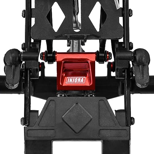 INJORA Rear Axle Truss Upper Link Mount - Adjustable Height Aluminum Mount for Axial SCX24 1/24 RC Crawler Upgrade(Red)
