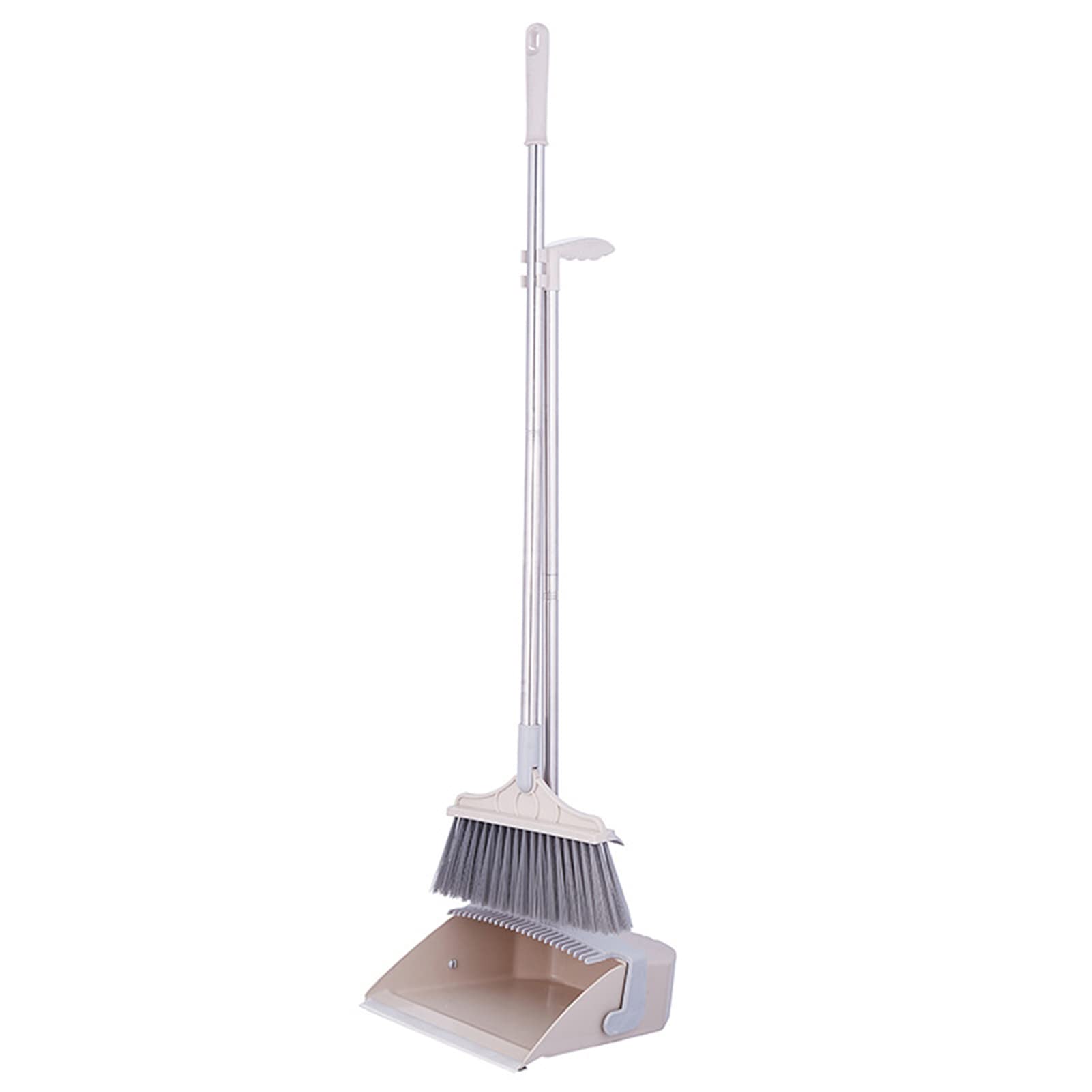 Broom and Dustpan Set for Home, Upright Stand Up Broom and Dustpan Set, Detachable Broom with Dustpan Combo, for Home Kitchen Lobby Indoor Floor Cleaning Pingfen
