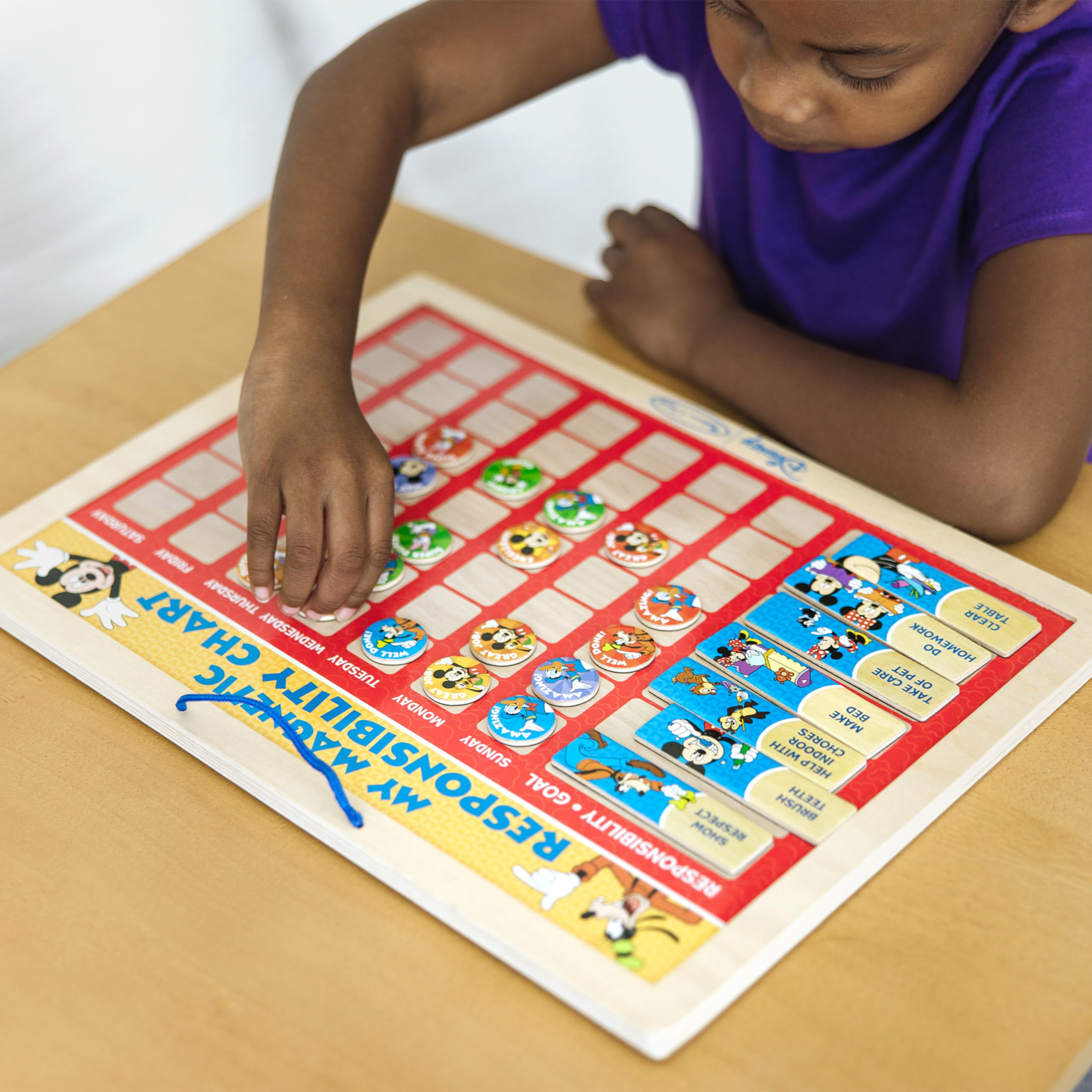 Melissa & Doug Disney Mickey Mouse Clubhouse My Magnetic Responsibility Chart - Routine, Reward Board/ Chart For Toddlers and Kids Ages 3+, Small