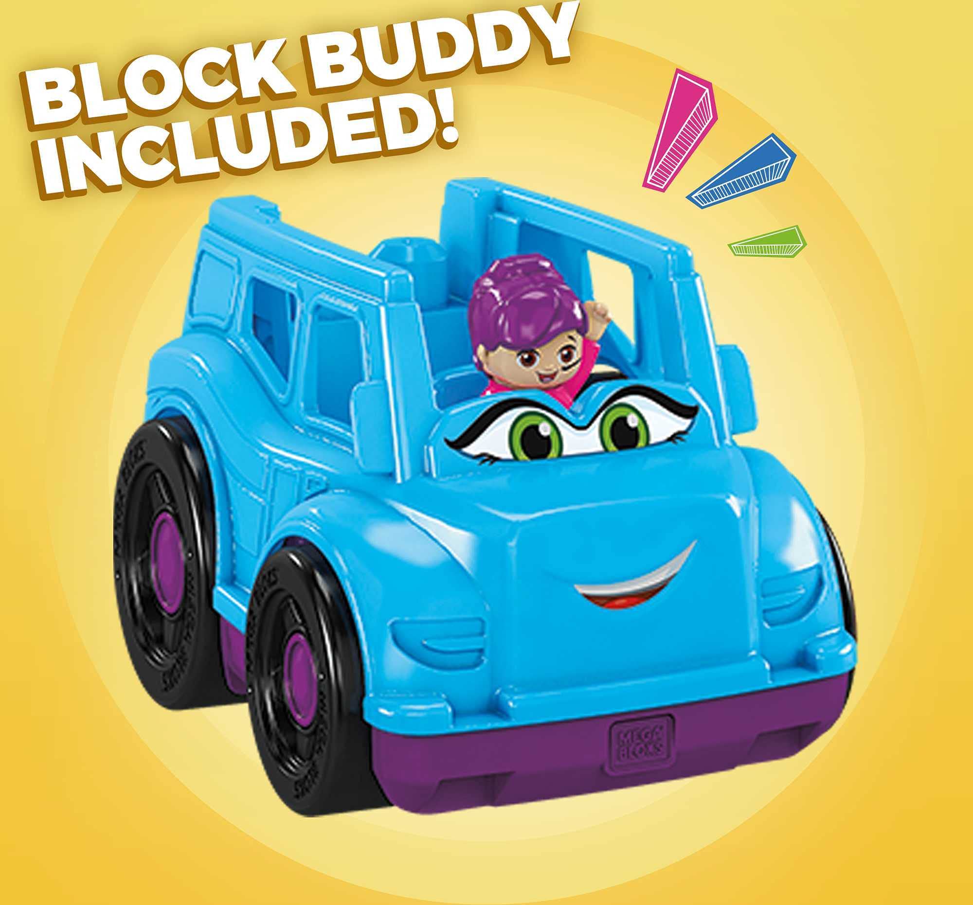 Mega Bloks First Builders Tina Tour Bus with Big Building Blocks, Building Toys for Toddlers (6 Pieces)