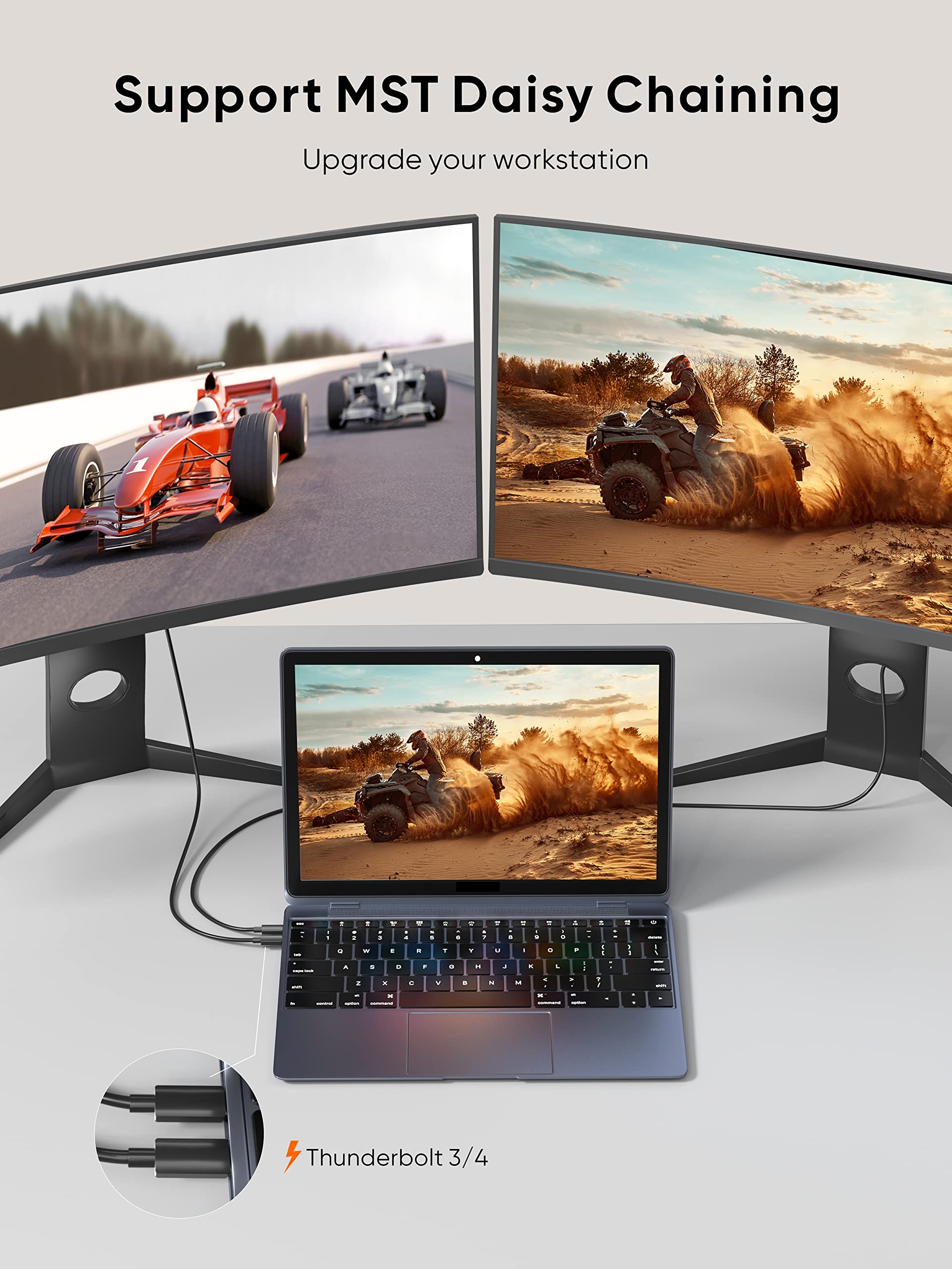 CableCreation 8K USB C to DisplayPort 1.4 Cable 6FT (8K@60Hz, 4K@144Hz, 2K@240Hz, HDR), Type-C (Thunderbolt 3/4) to DP Cable 32.4Gbps Compatible for Oculus Rift S, MacBook Pro/Air, iPad Pro