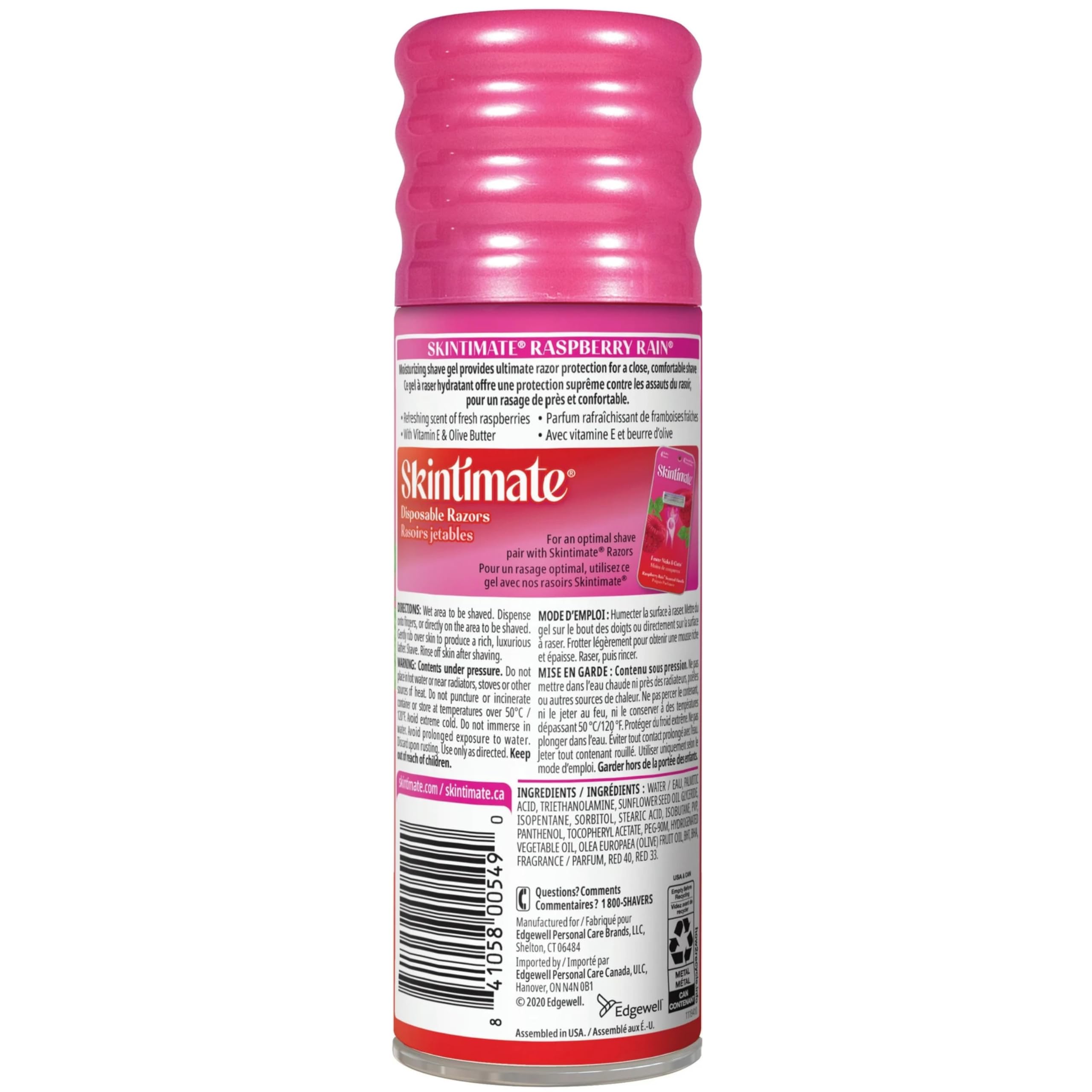 Skintimate Shave Gel Moisturizing Raspberry 7 Ounce (207ml) (2 Pack)