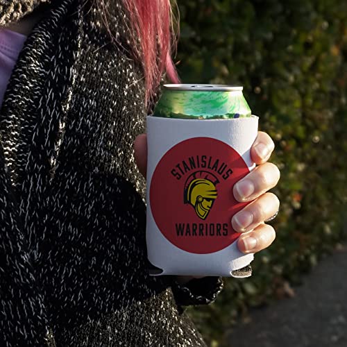 California State University Stanislaus Warriors Logo Can Cooler - Drink Sleeve Hugger Collapsible Insulator - Beverage Insulated Holder
