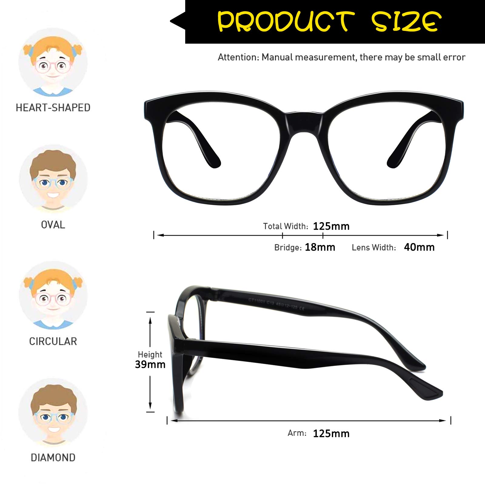 BONCAMOR 5 Pack Blue Light Blocking Glasses Boys Girls Anti Eyestrain Headache and UV Glare Computer Gaming Glasses for Kids Age 3-12