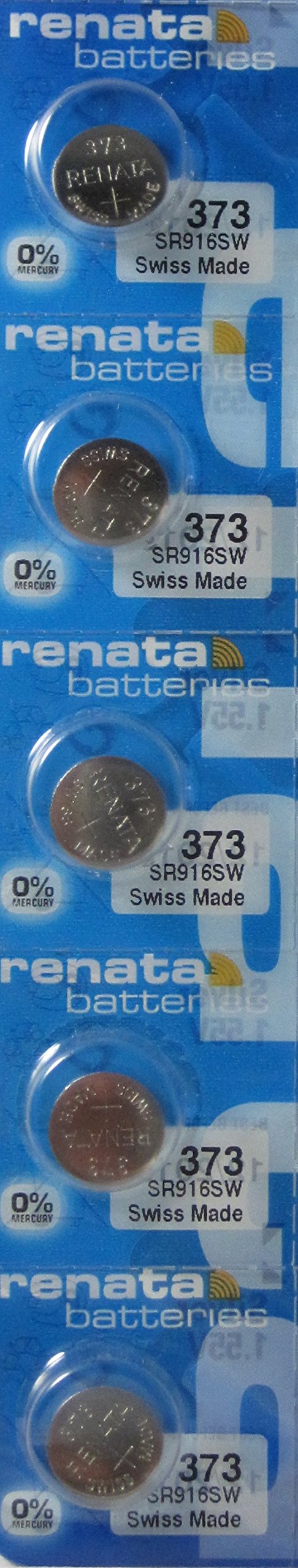 Renata #373 Silver Oxide Battery - 5 Pack