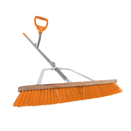 Ergie Systems ERG-PSHB24 Steel Shaft Impact Resistant Indoor/Outdoor Push Broom, 56-Inch Shaft, 24-Inch Broom, w/Patented Ergonomic Second Handle