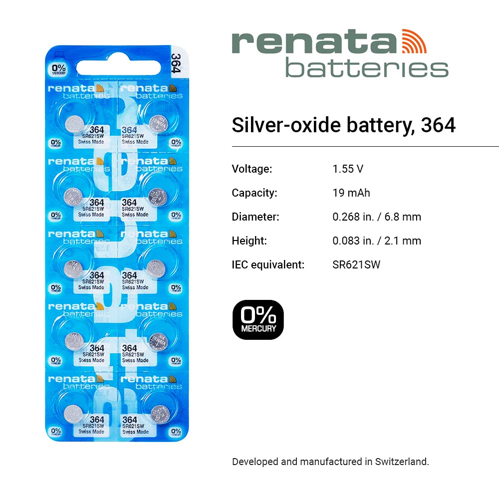 Renata 364 Watch Battery 364 (Sr621Sw)
