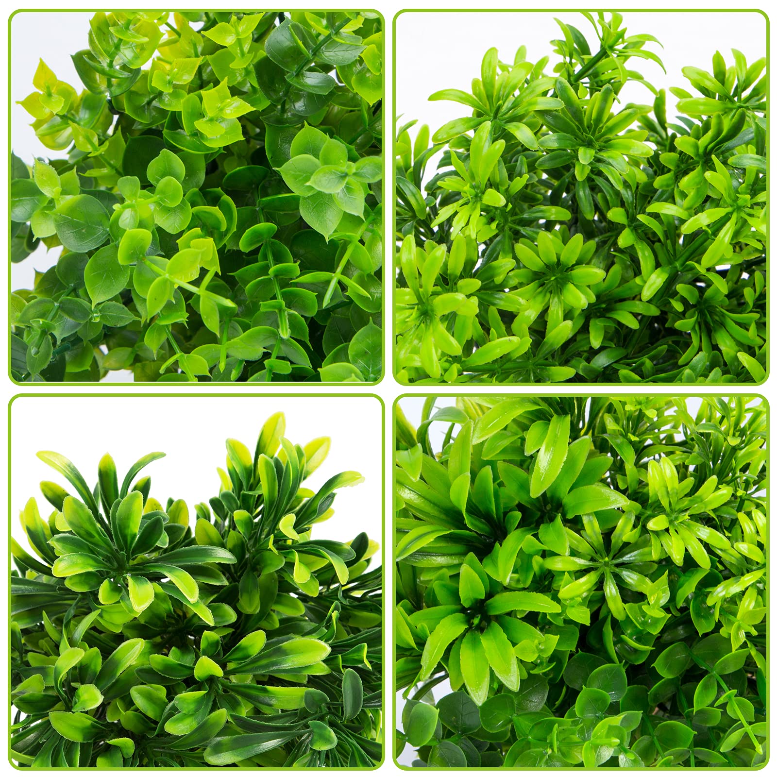 Ouddy Decor 6 Bundles Artificial Greenery Stems Mixed Fake Plastic Plants Eucalyptus Rosemary Faux Magnolia for Outdoor Indoor Garden Home Window Box Decor